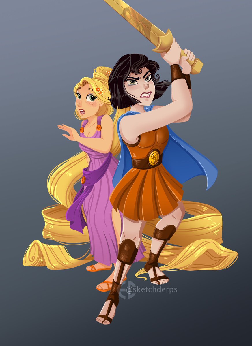The MilanTooner on Twitter: "RT @Sketchderps: Tangled//Hercules commission for @TheMilanTooner