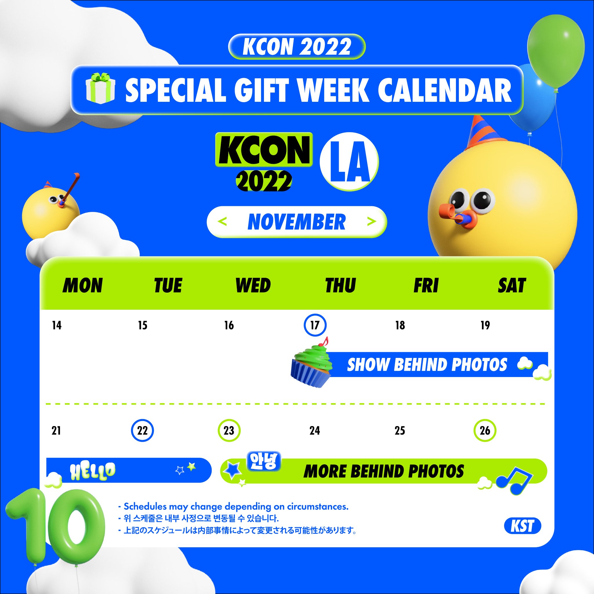 KCON official on Twitter: "KCON 2022 SPECIAL GIFT WEEK CALENDAR📆 Do you already miss the ...