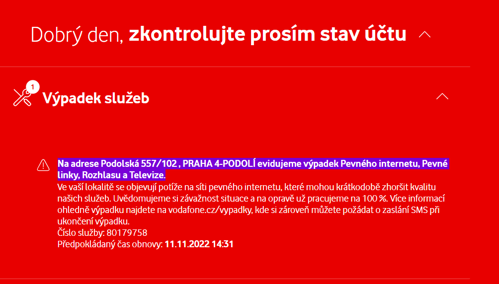 on Twitter: "Hodinu a půl zjišťuju co je špatně s naším pevným internetem od @Vodafone_CZ - ne ...