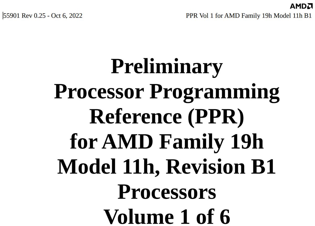 InstLatX64 on Twitter: "#AMD released the "Preliminary Processor Programming Reference (PPR) for ...