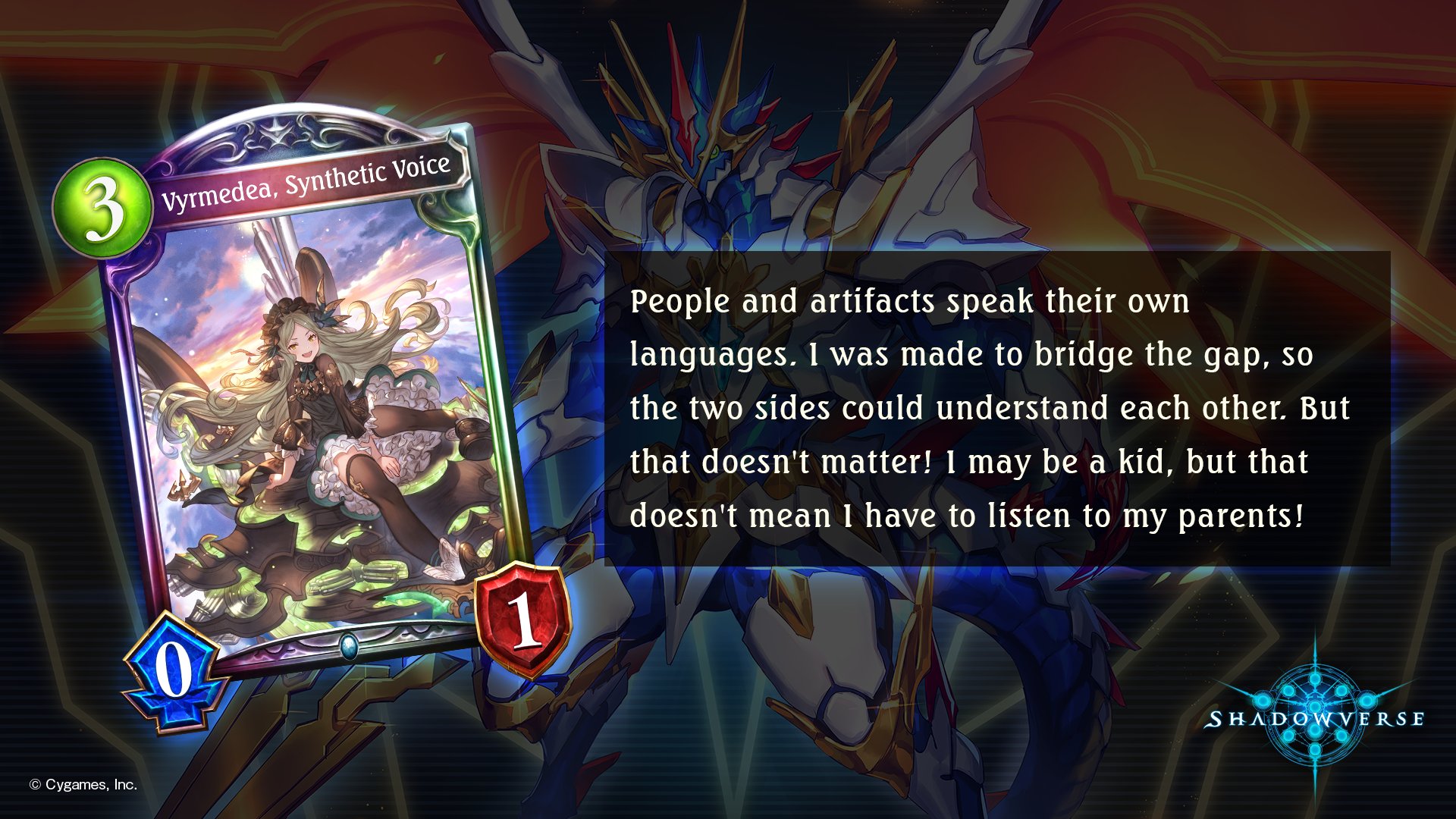 Cygames on Twitter: " CARD OF THE WEEK Vyrmedea, Synthetic Voice Class: Portalcraft A legendary ...