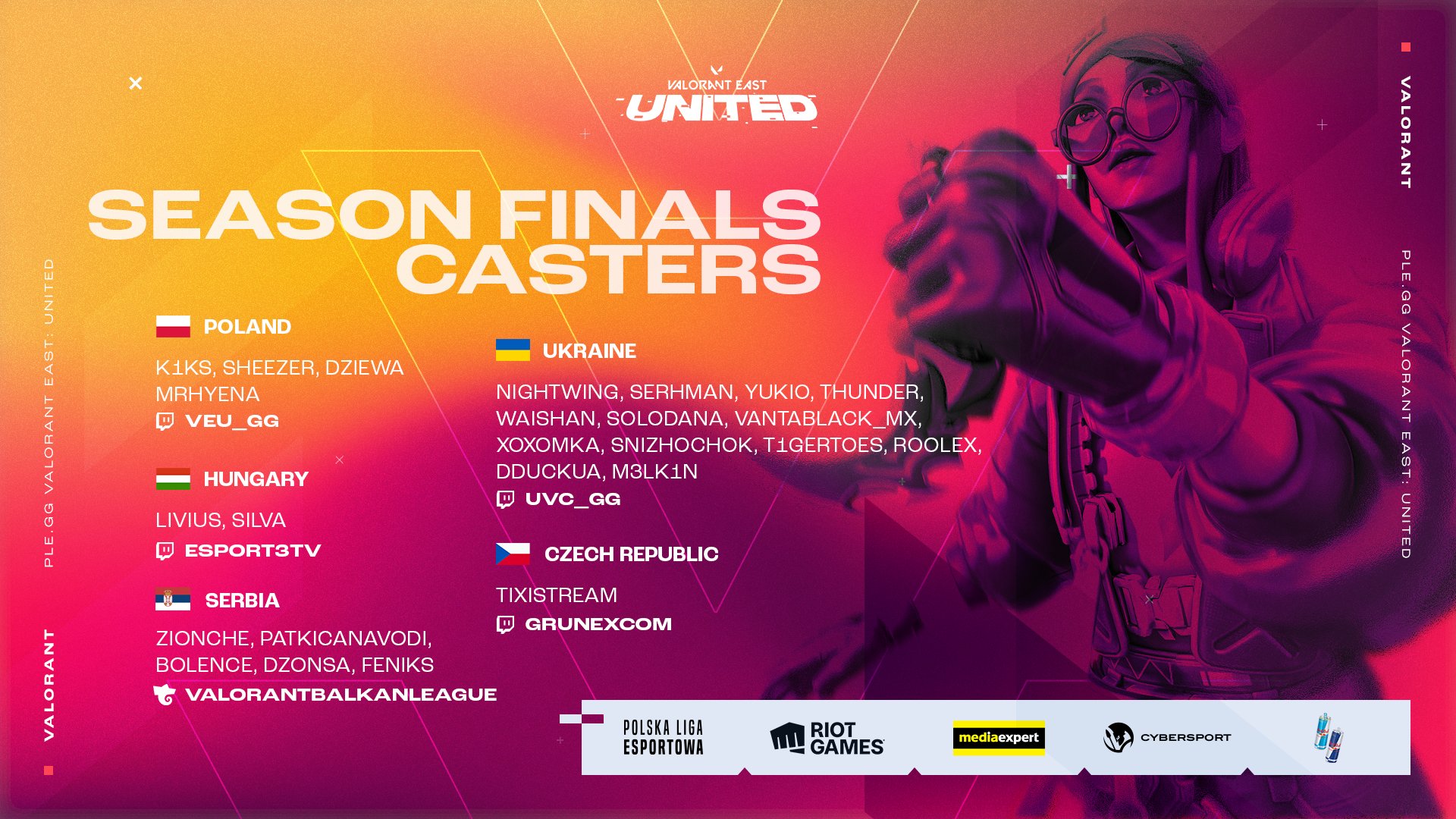 VALORANT EAST: UNITED on Twitter: "Meet all the casters, who will make the broadcast in up to ...