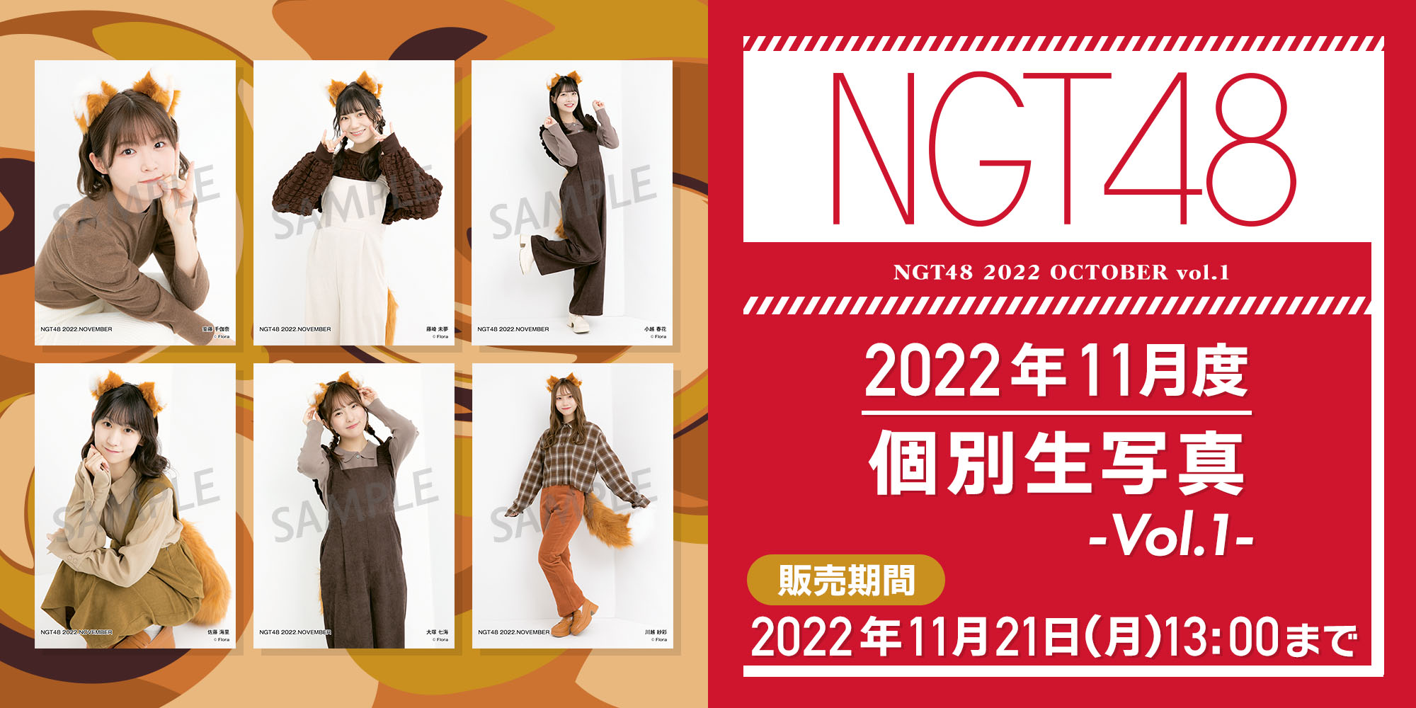 official_NGT48 on Twitter: "【🦊生写真📸】 2022年11月度個別生写真Vol.1の受付が始まりました🎉 きつねのお耳としっぽをつけた きゃわわ😍なサンプル画像は ...