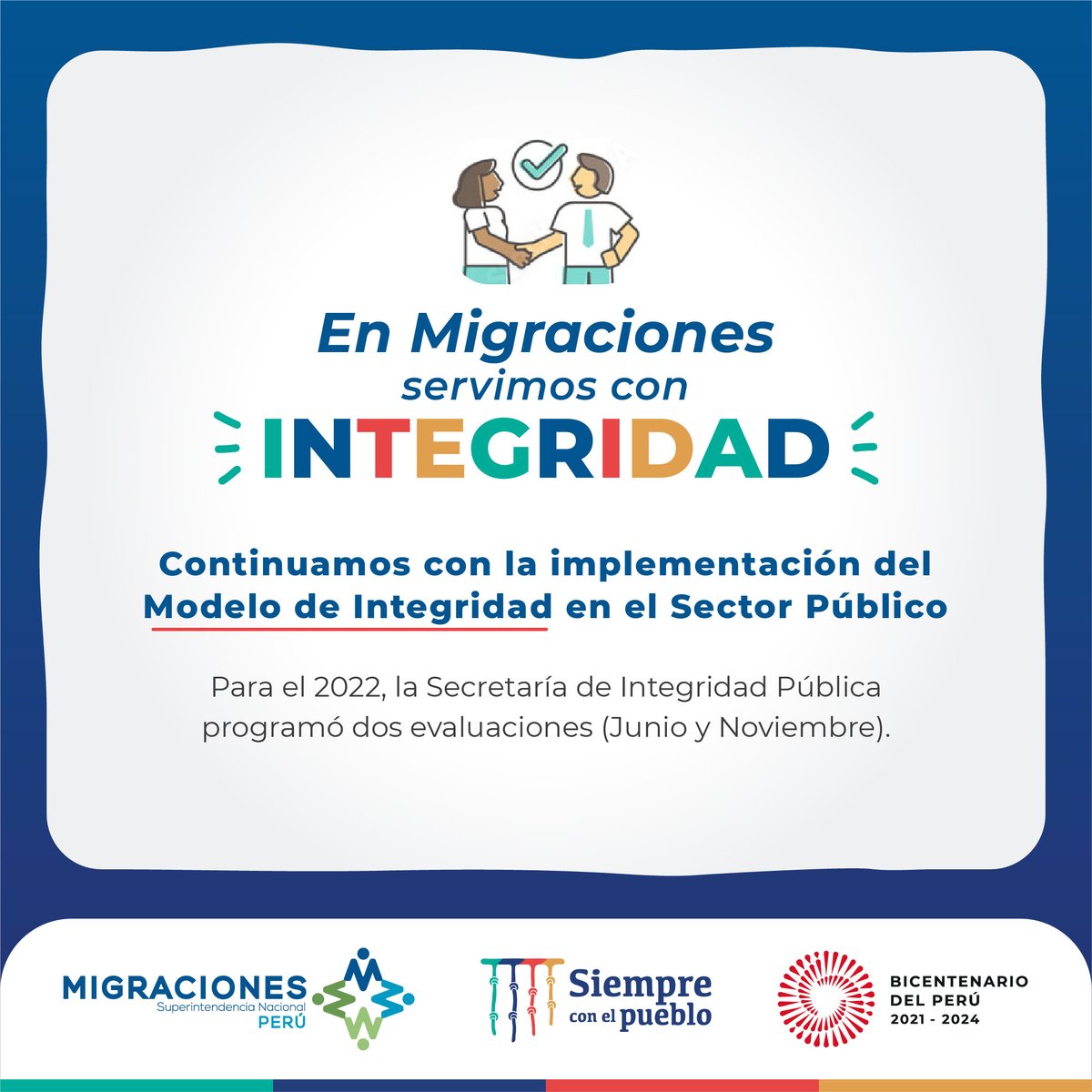 Migraciones Perú on Twitter: "🤝 En Migraciones servimos con Integridad. Continuamos ...