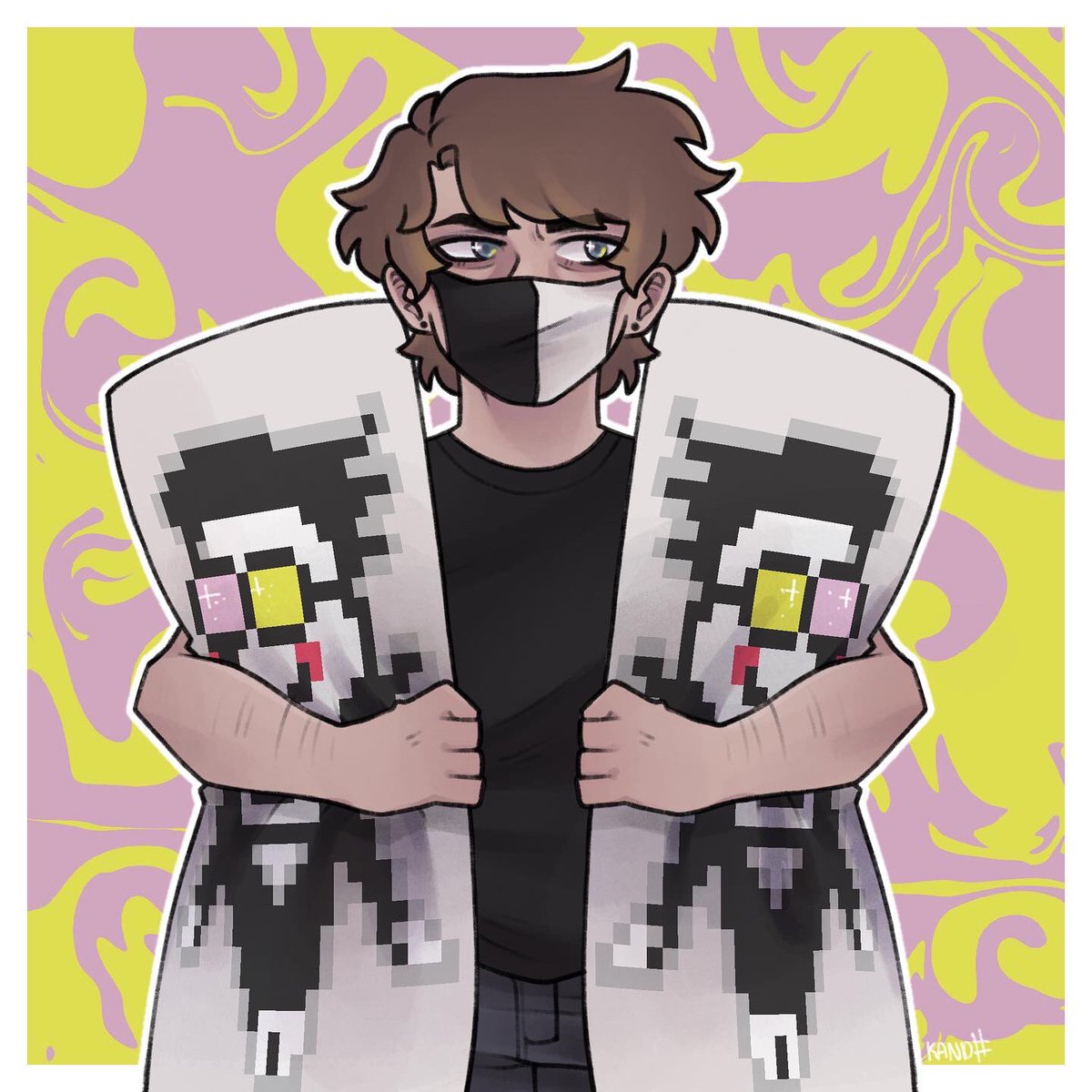 「Spamton body pillows….#ranboofanart 」|Kandiiのイラスト