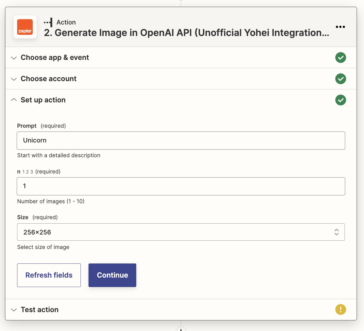 Yohei on Twitter: "Woo hoo! #Dalle integration for @Zapier is here! Upgraded my unofficial ...