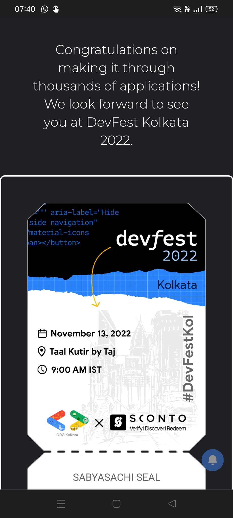 Sabyasachi Seal Hehim On Twitter Will Be Attending My First Devfest Offline Big Thanks 