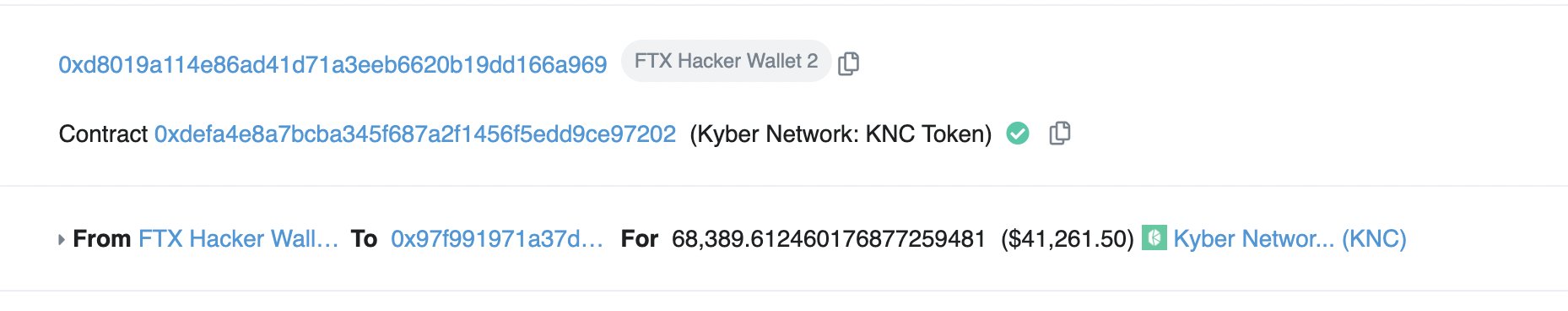 Steven on Twitter: "Wallet two sent KNC to 0x97f991971a37D4Ca58064e6a98FC563F03A71E5c which has ...