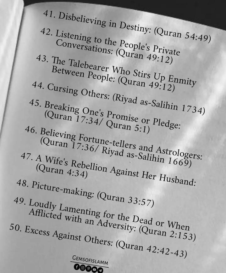 70 MAJOR SINS IN ISLAM....👇 SUBHANALLAH 💔 - Thread from sadiq_TamTe_🐦 ...