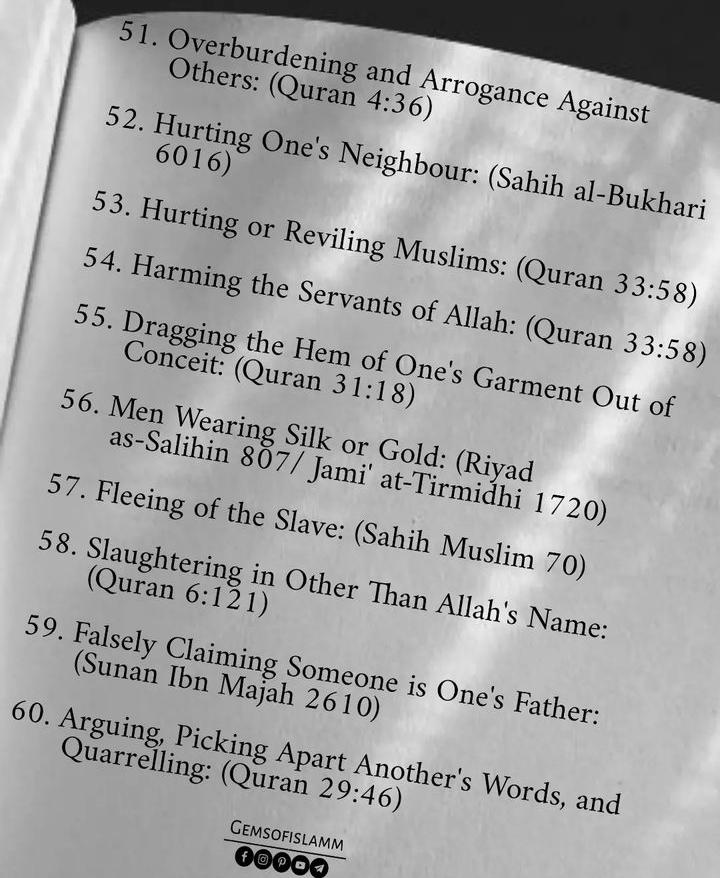 70 MAJOR SINS IN ISLAM....👇 SUBHANALLAH 💔 - Thread from sadiq_TamTe_🐦 ...