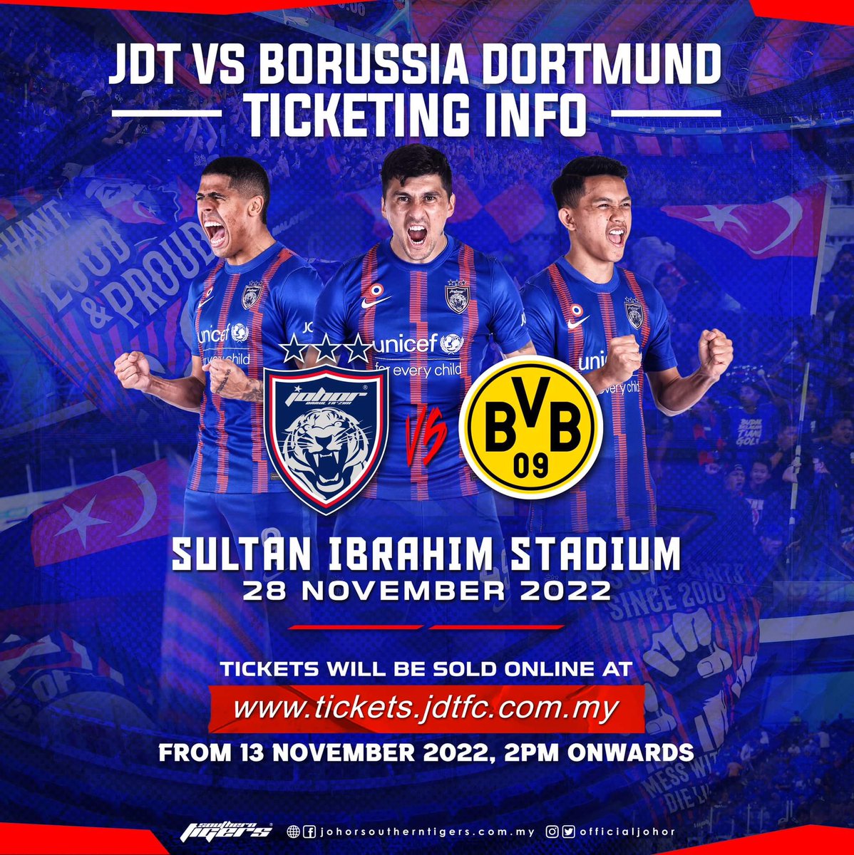 JOHORSouthernTigers on Twitter: "Tickets for the international club friendly between Johor Darul ...