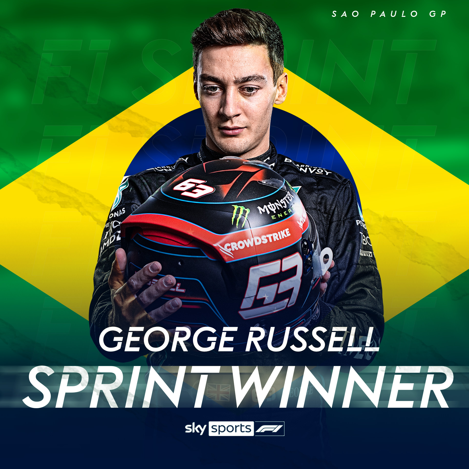 Sky Sports F1 on Twitter: "A maiden F1 win for George Russell as he comes home first in the Sao ...