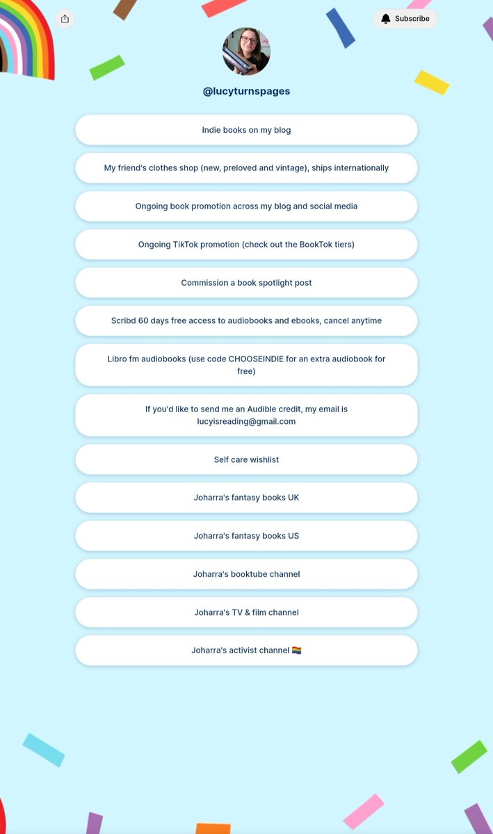 Lucy~ book promo open! on Twitter: "Hi! Please check out my Linktree for: Indie books My friend ...