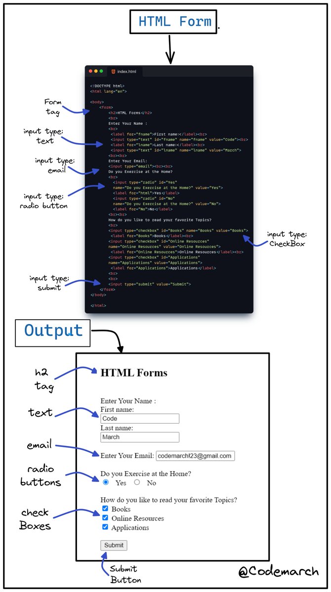 Learn Html Forms Visually Explained📝 Thread 🧵 Thread From Codemarch Codemarch Rattibha