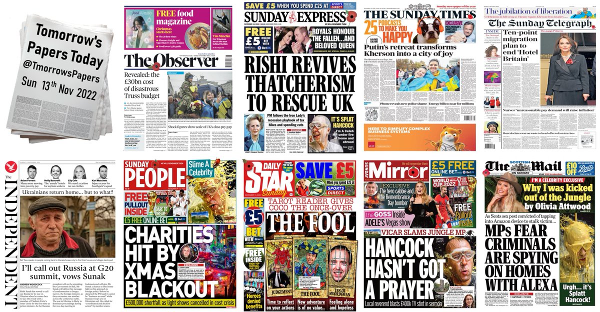 Tomorrows Papers Today On Twitter Summary Of Sundays Front Pages 13