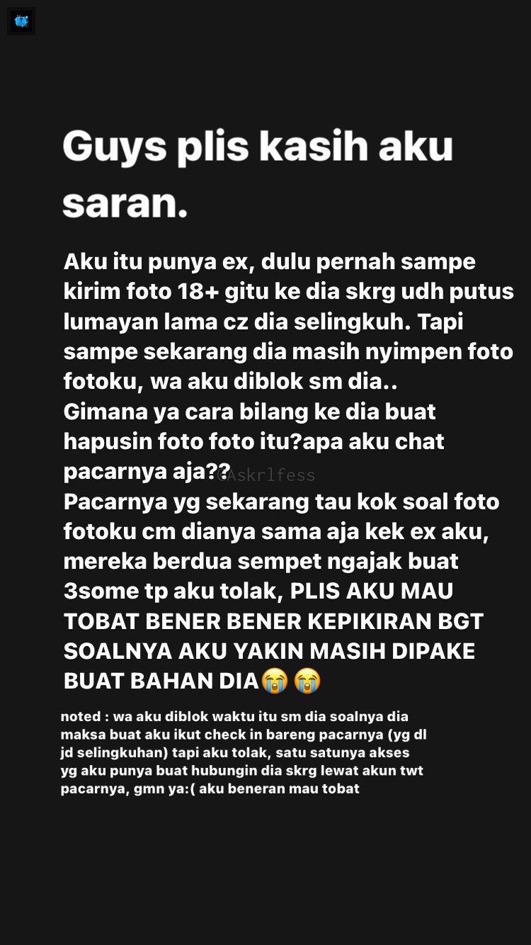 Askrlfess on Twitter: "[askrl] TW 18+++🔞 guys pls notice sender, gmn ya ...