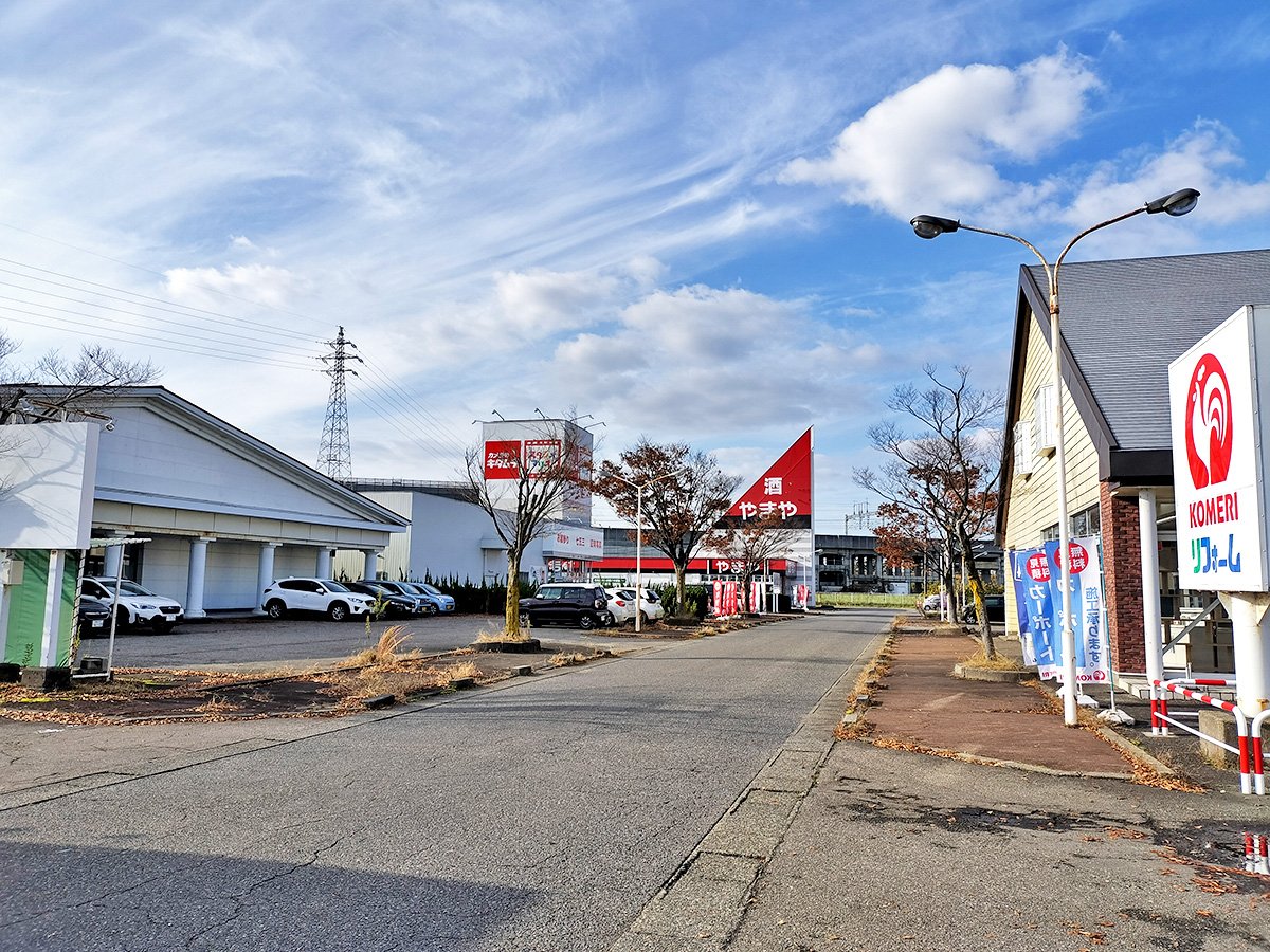 j-rakuda on Twitter: "三条燕インター入口の並木通りピア。小さな区画沿いにコメリリフォームやデイリーヤマザキなど複数テナントで構成。ピーク時は一定の集客もあったが現在は空き ...