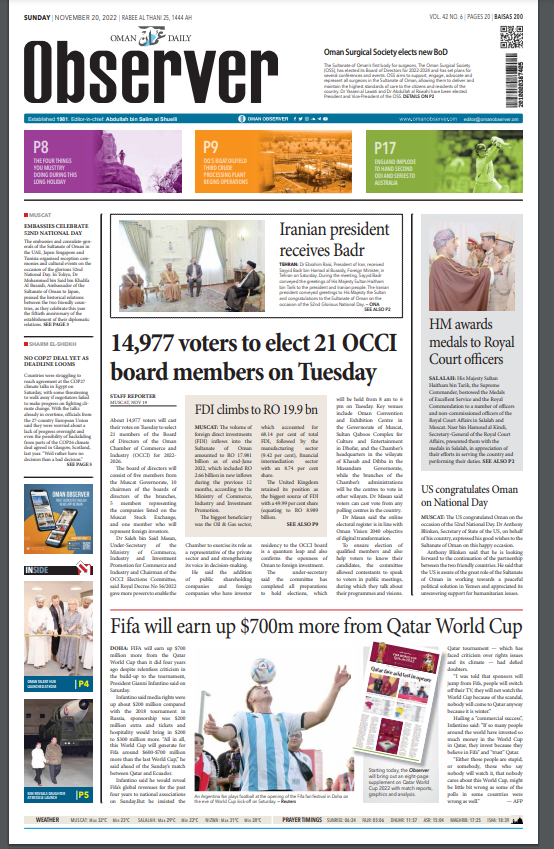 Oman Observer 🇴🇲 on Twitter: "Read more here:https://t.co/Jb4fg03Nd4 https://t.co/t13Qa9dWoA ...