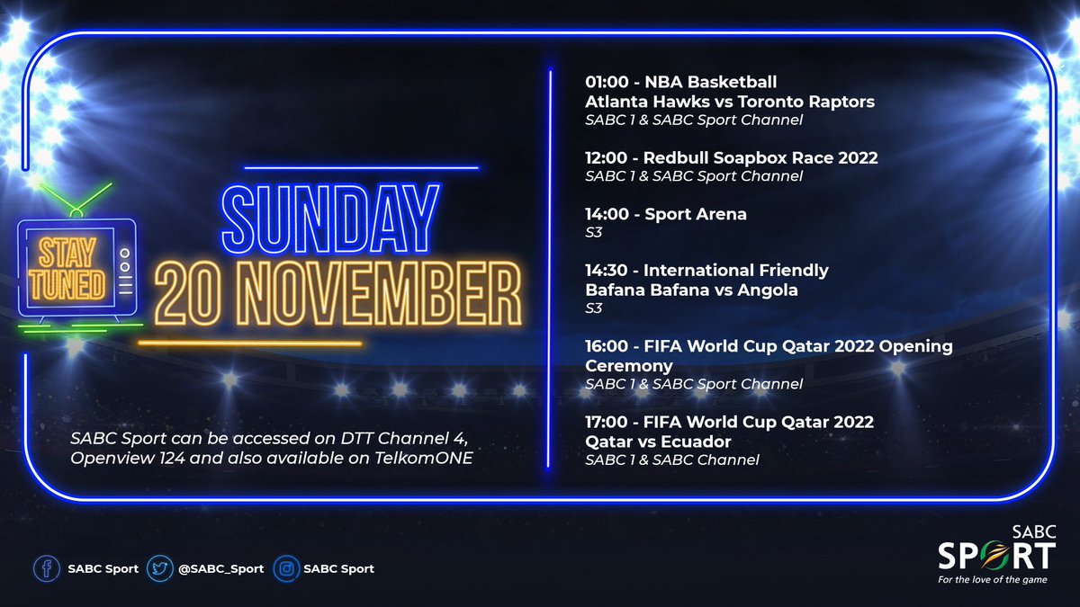 SABC on Twitter: "End your weekend with #SABCSport’s jam-packed lineup to keep you entertained!"
