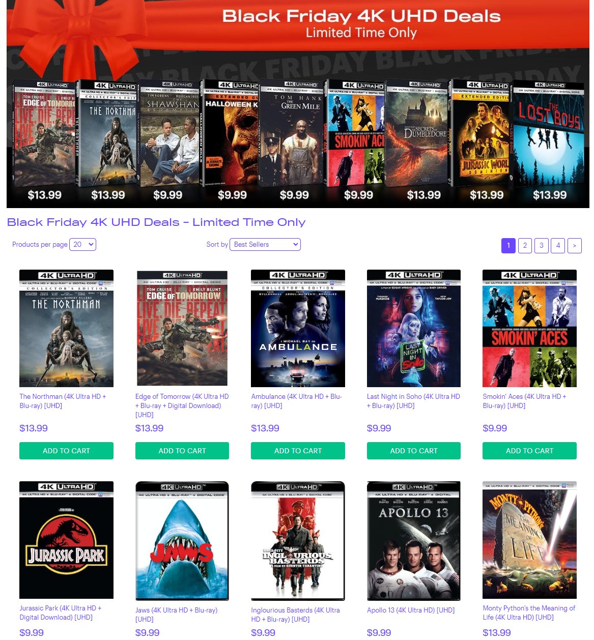 Wario64 on Twitter: "4K UHD Blu-ray deals at GRUV (extra 20% off w/ code SIGNUP20) https://t.co ...