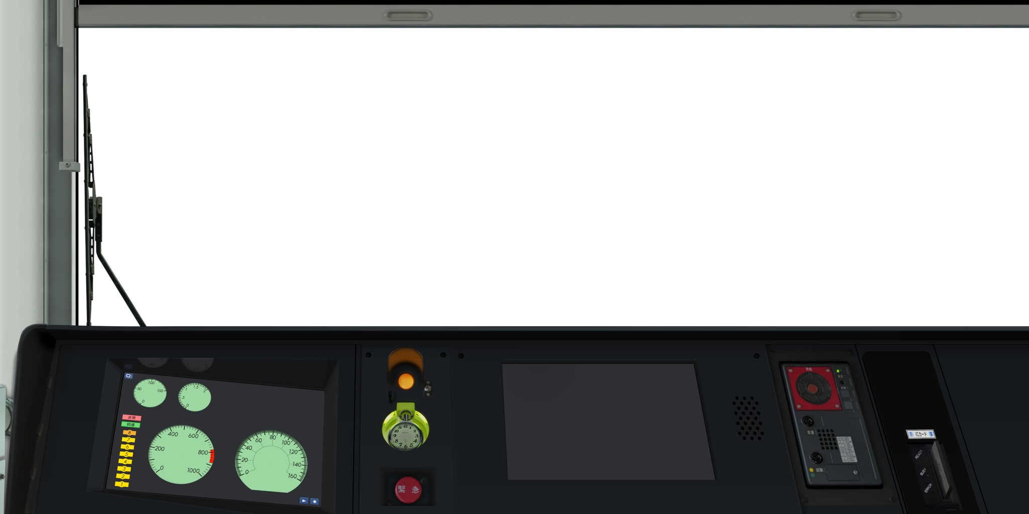 Petrichor's bve data station on Twitter: "色々付け足しました。速度計周りの反射具合は要調整... サンバイザーは上部の再現が面倒だったので隠し的な意味 ...