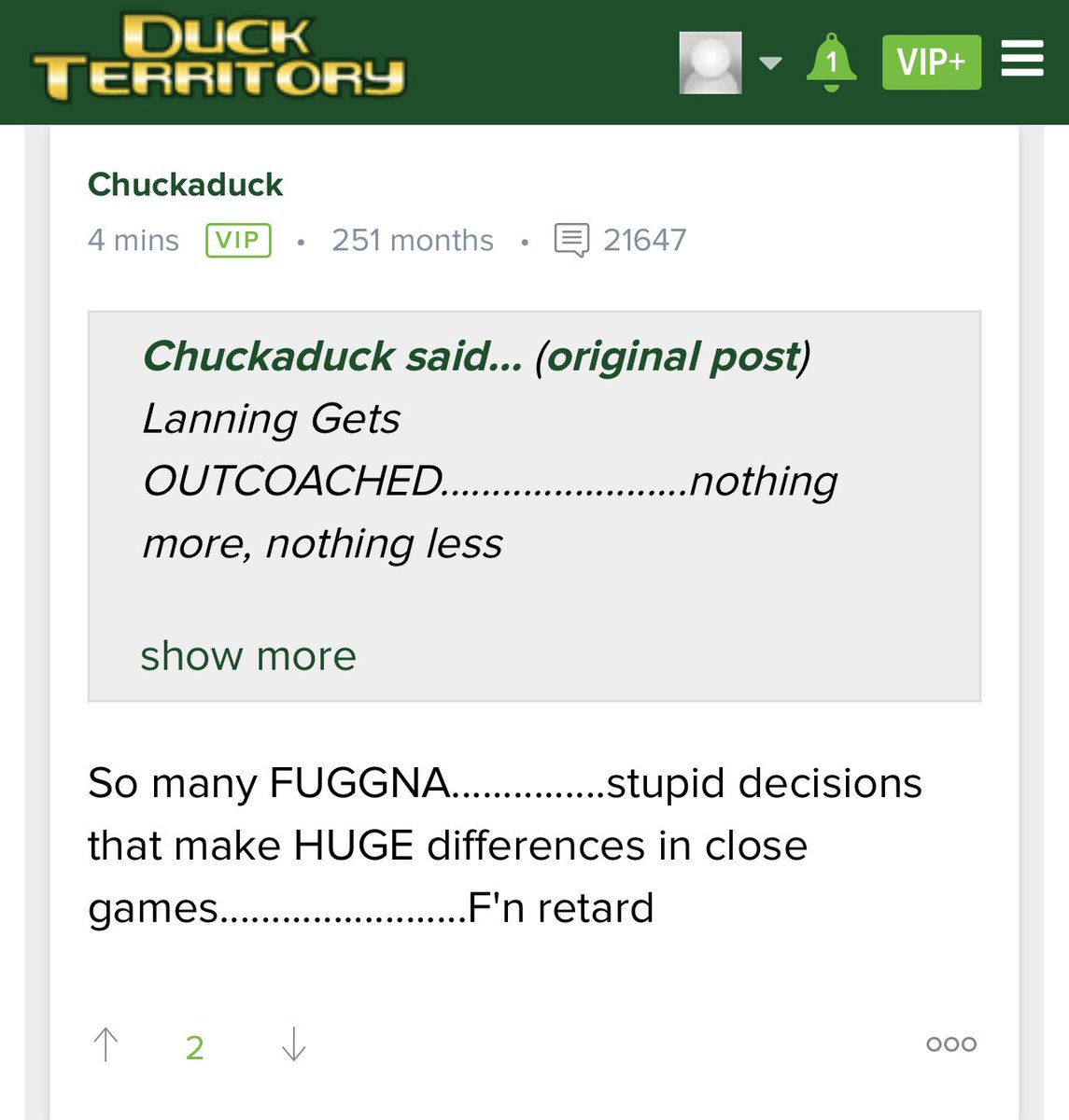 Message Board Geniuses on Twitter: "Tough night for #Oregon fans. #MeltdownAlert"