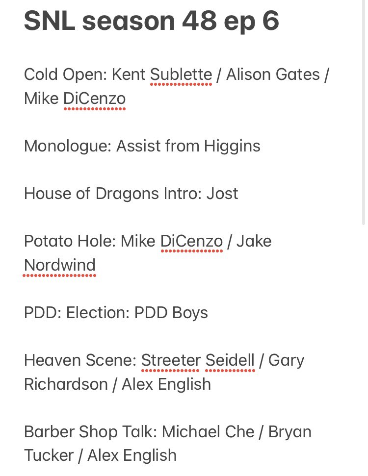 The SNL Standby Line ⇾ Saturday Night Live! on Twitter: "Writing credits for #SNL season 48 ...