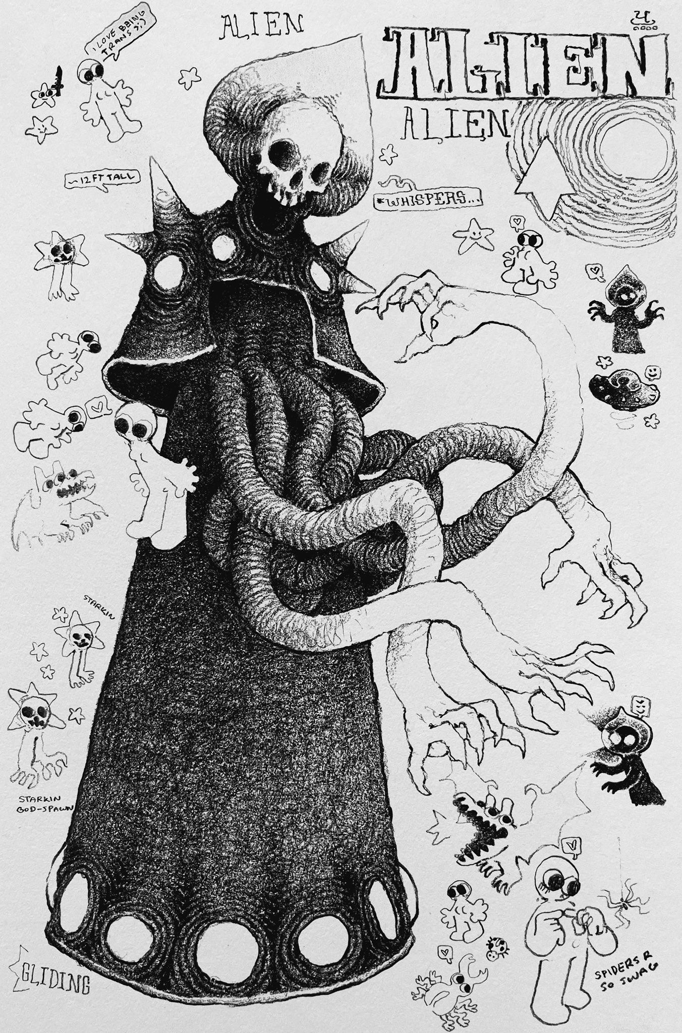 Slimy Aliens Drawlings