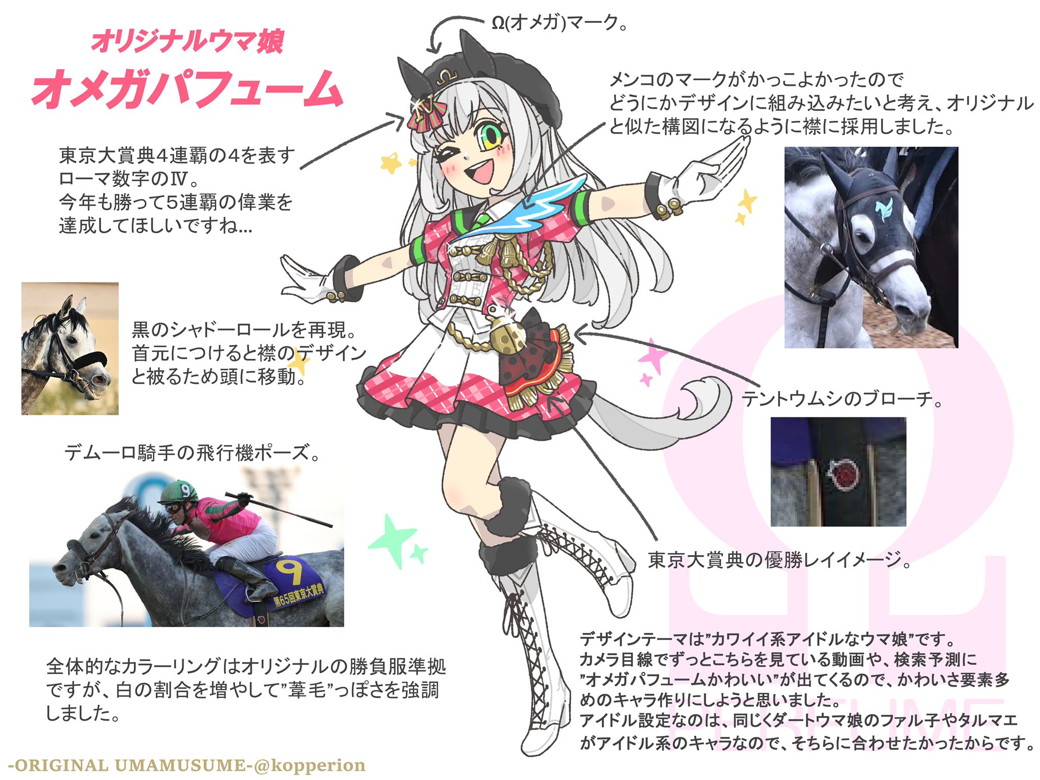 KOPPERION on Twitter: "皆さん流石ですね…… 今回描いたオメガパフュームちゃんですが！僕的に結構攻めたデザインだったのでデザインの解説まとめてみました〜！！ 自分で衣装と ...