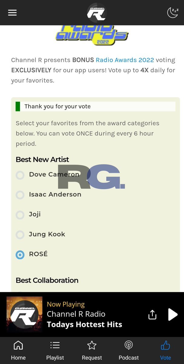 ori on Twitter: "RT @roseanneglobal: 📣 Reminder to vote #ROSÉ on Channel R's Best New Artist. If ...