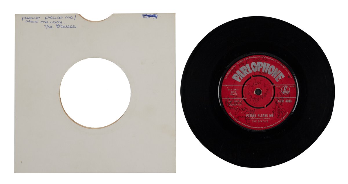Sold for $16,000. A rare UK red label Parlophone 7-inch first pressing ...