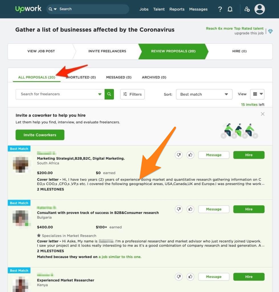 HOW TO MAKE CLIENTS READ YOUR PROPOSALS ON UPWORK I want you to take a look at this picture very ...