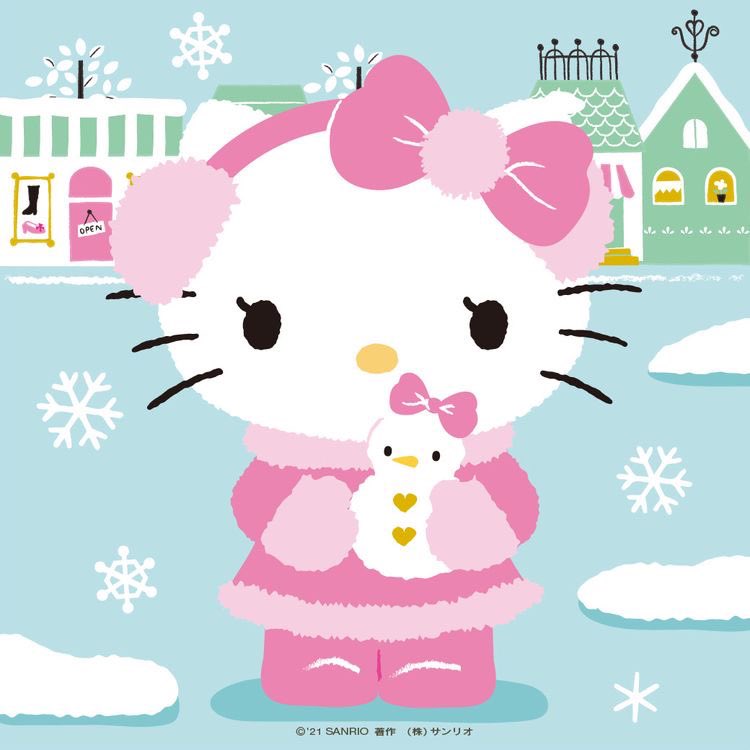 Hello Kitty Winter Background