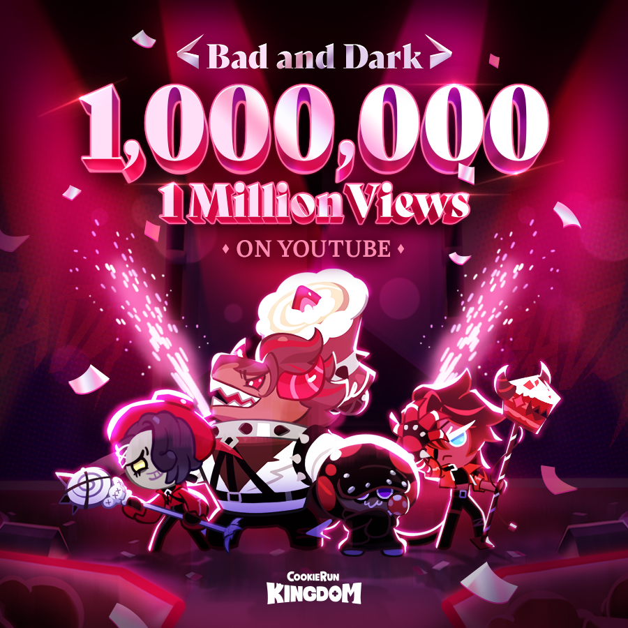 Cookie Run: Kingdom on Twitter: "B.A.D 4 - 'Bad and Dark' MV 1 MILLION VIEWS 🎉 😈 Thank you for ...