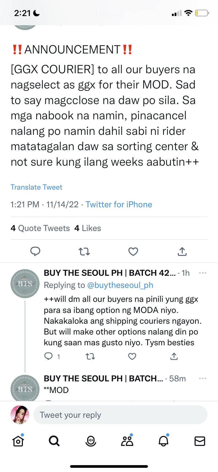 on Twitter: "@doIlmiu saw a few tweets regarding it 😭 but wala pang official statement afaik sa ...