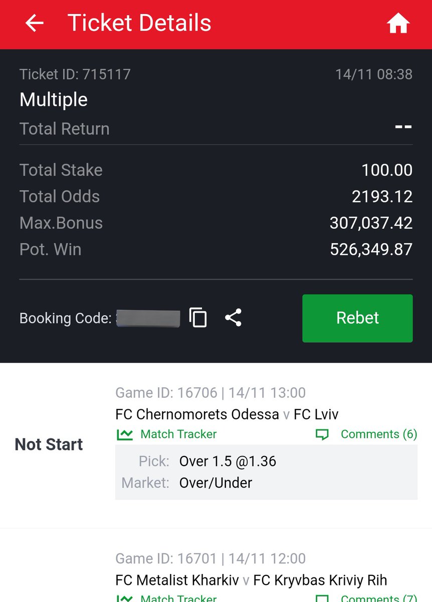 PlayMaker_Tips on Twitter: "2k ODDs 🔥🔥💥 100 Naira to Win 500k Edit & BOOKING CODE 👉 https://t.me ...