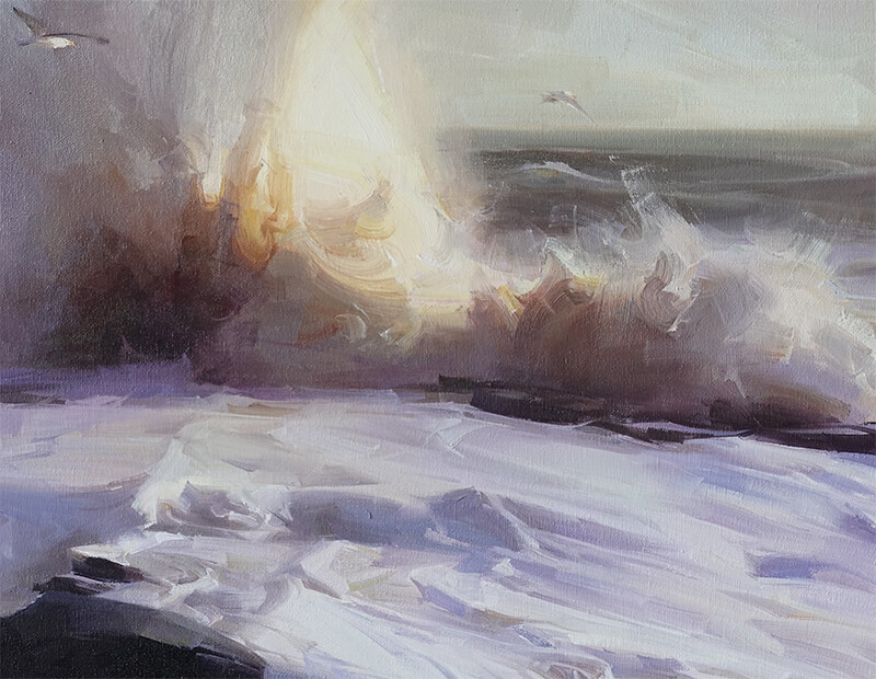 Federico Italiano on Twitter: "Seascapes (oil paintings) by Ruo Li"