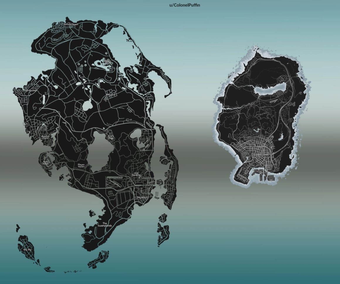 Gta 5 Map Compared To Skyrim