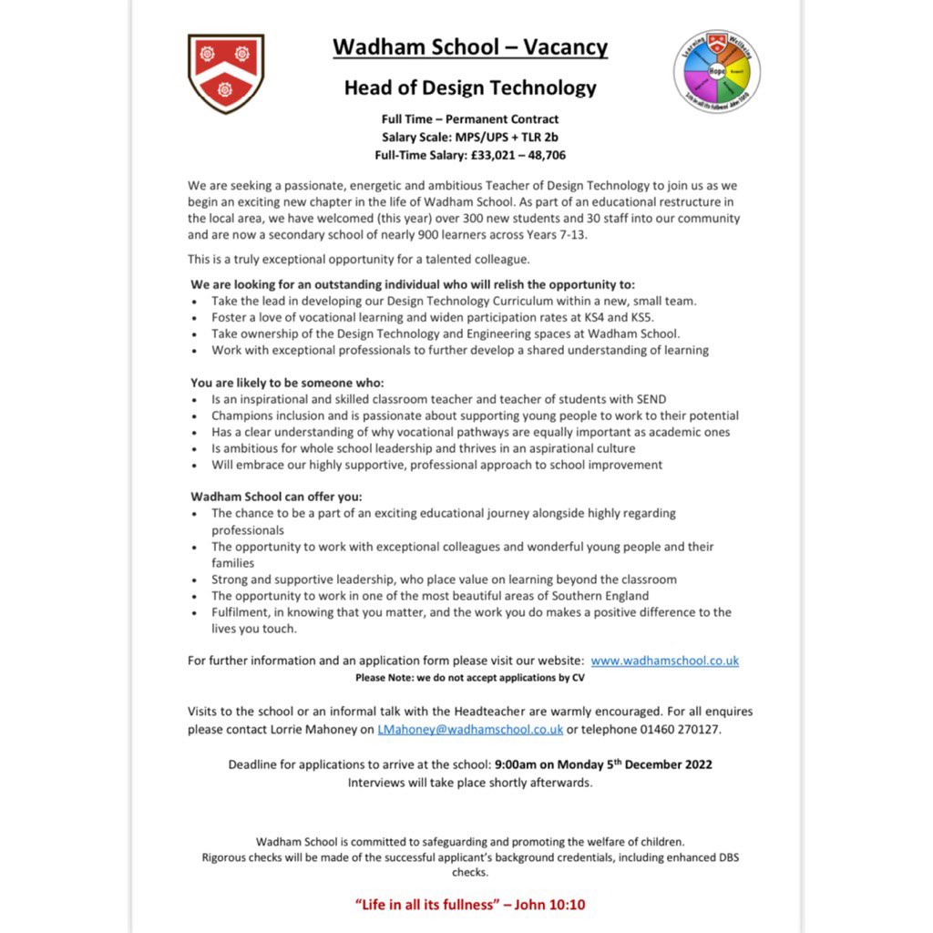 Wadham School on Twitter: "https://t.co/h4aihiigvm" / Twitter