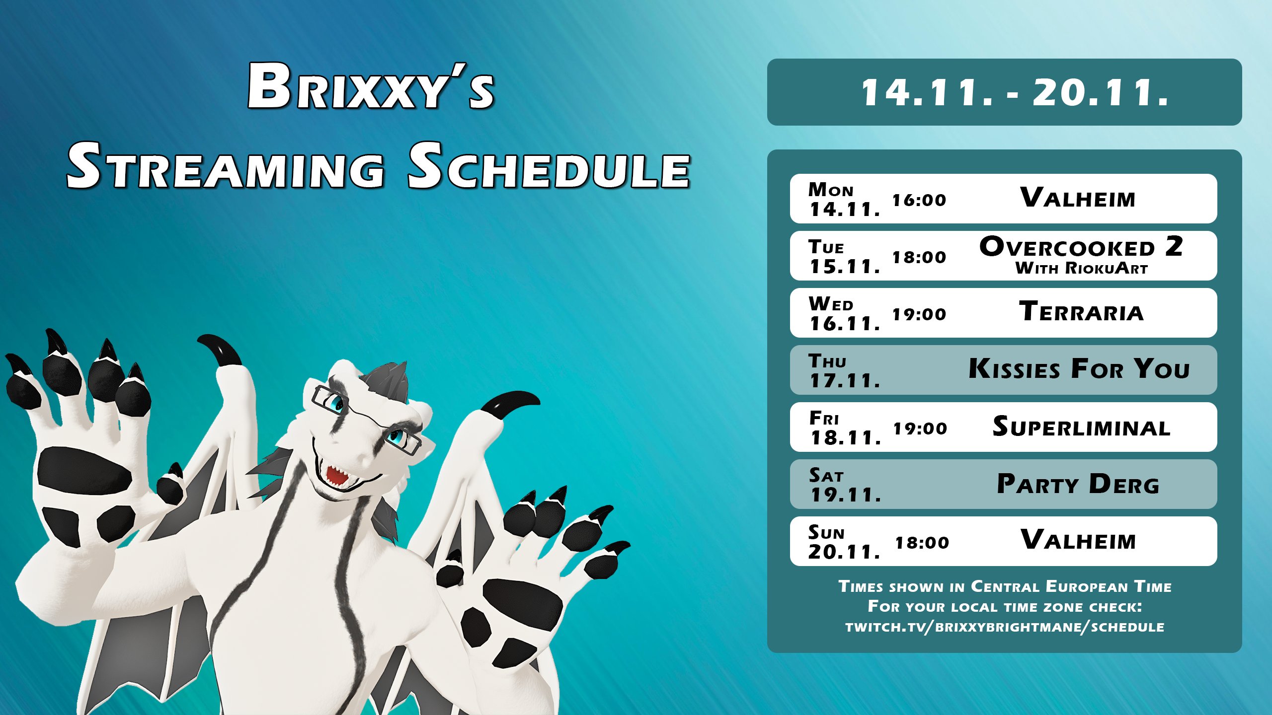 Brixxy on Twitter: "ABABA New streaming schedule: Mon, 4pm: Valheim - RAWR! Playing As A Dragon ...