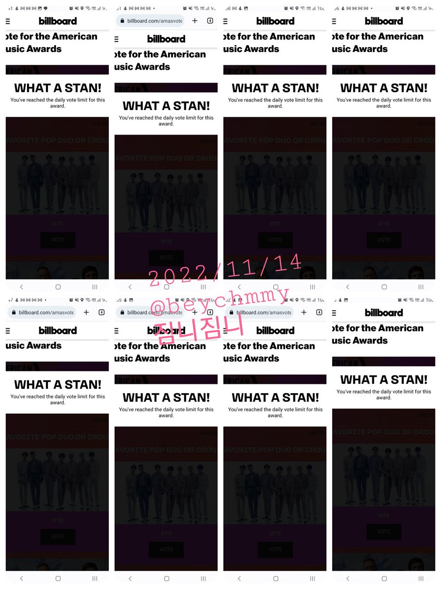 11/14 2022 AMA vote 📥https://t.co/CpQfhogSQV I'm voting for BTS (@BTS ...