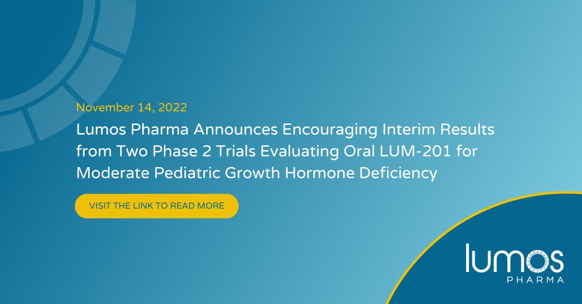Lumos Pharma on Twitter: "We announced encouraging interim results from two Phase 2 studies ...