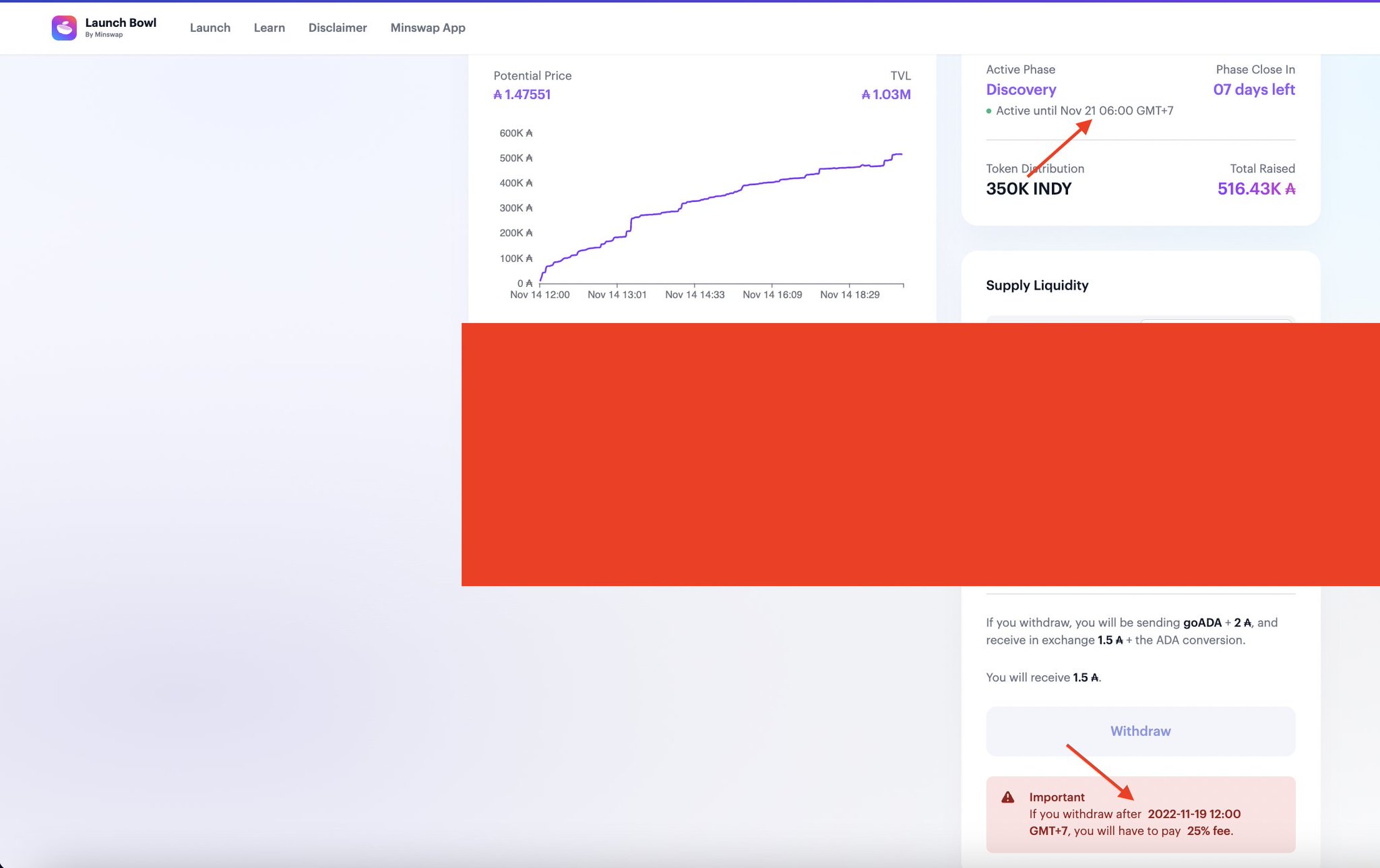 DCOne on Twitter: "@MinswapDEX Why is the withdrawal notice after 2022-11-19 12:00 GMT+7 ...