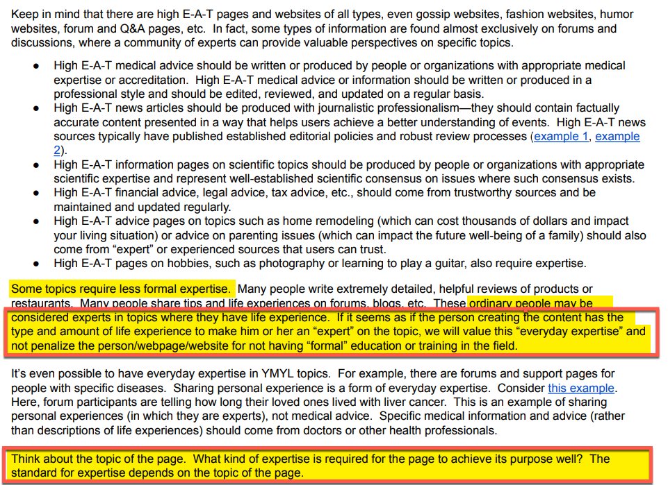 Does E-A-T matter for non-YMYL topics? Here's some interesting stuff ...