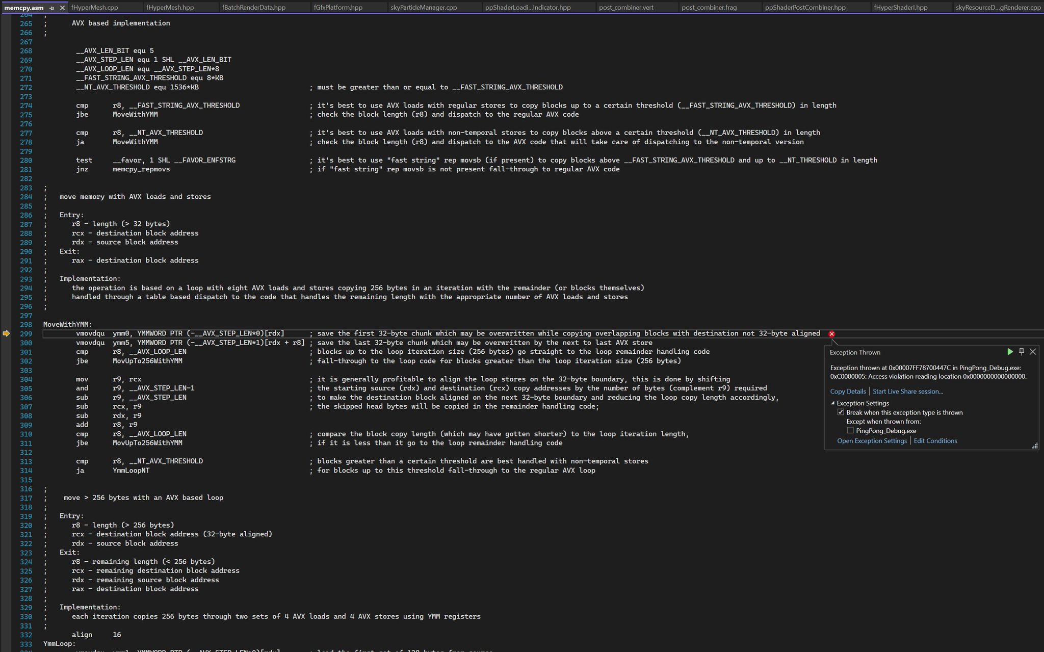 Sebastian Aaltonen on Twitter: "Normal programmer: Oh shit! It crashes inside memcpy Me: Forgets ...