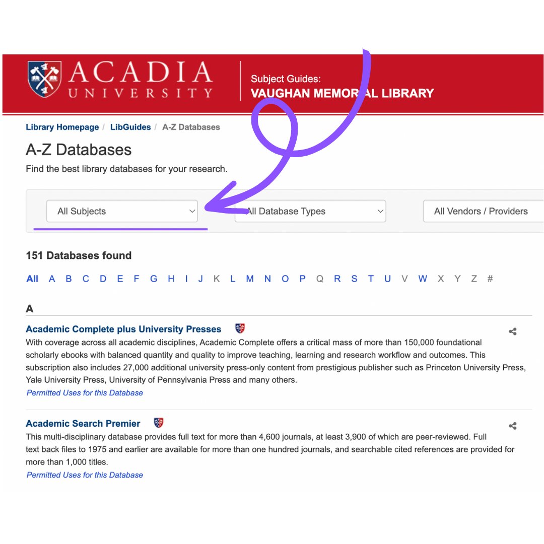 Acadia Library on Twitter: "Looking for research articles? We recommend searching in our online ...
