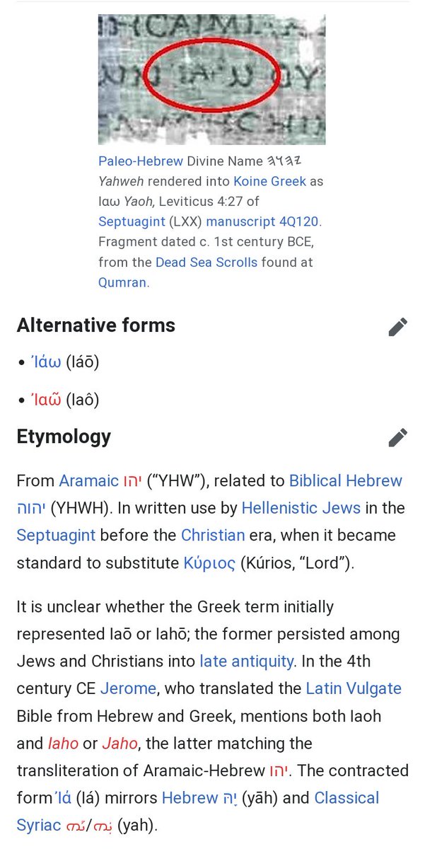 Everything on the Tetragrammaton (🧵) The Tetragrammaton, YHWH, is a transliteration of the ...