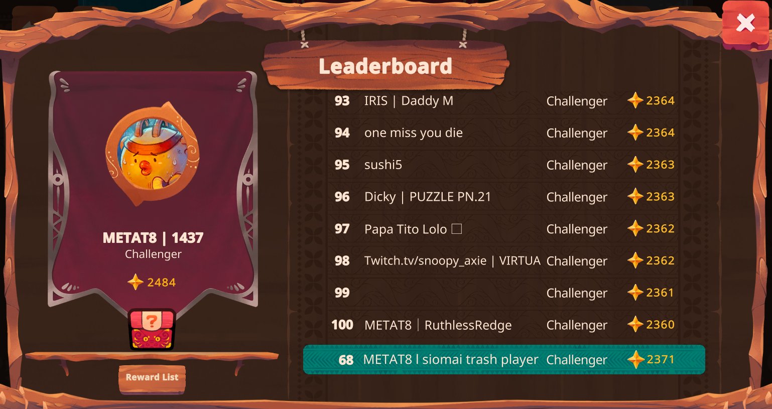 siomai O_O | MT8 🧩 on Twitter: "Gonna park here I played ton of games this past 2 days to get ...