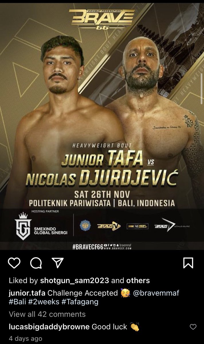 176.37 lb Bendaman🇦🇺🤝🇺🇦 on Twitter: "Didn’t even realise Junior Tafa got two fights booked man’s ...