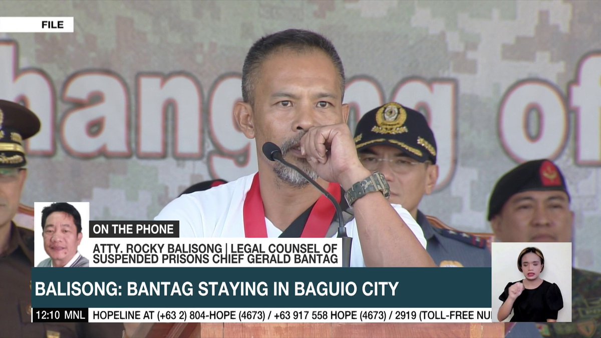 Legal counsel of suspended prisons chief Gerald Bantag says the filing ...